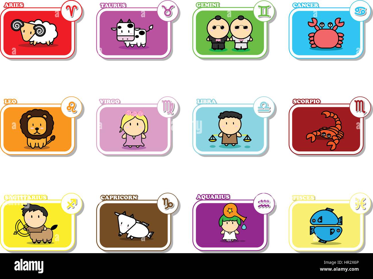 Gemini constellation cartoon illustration hi-res stock photography and ...