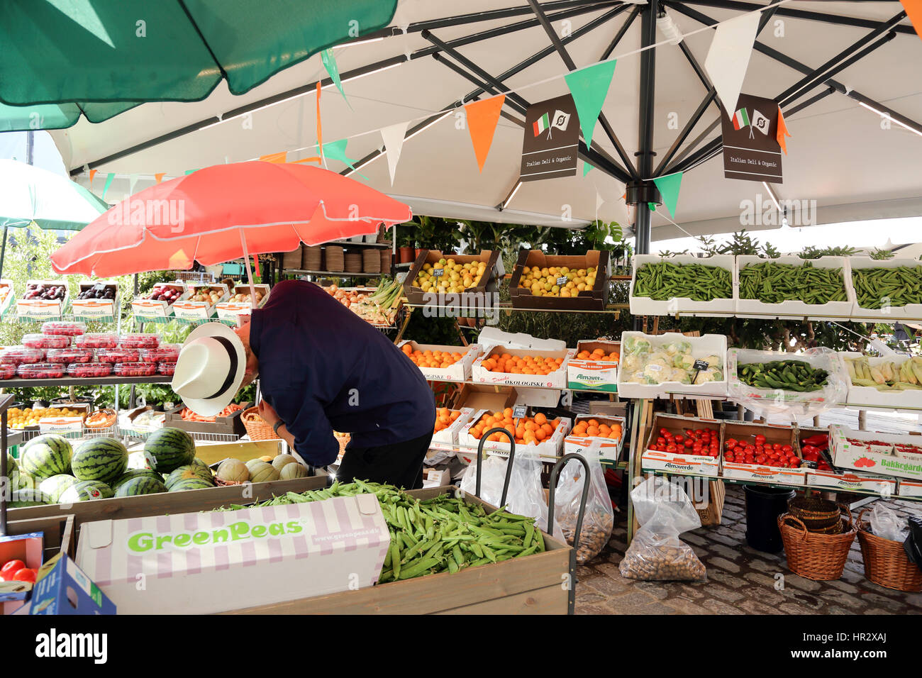 Farmer's market Food court in Copenhagen, Denmark Stock Photo - Alamy