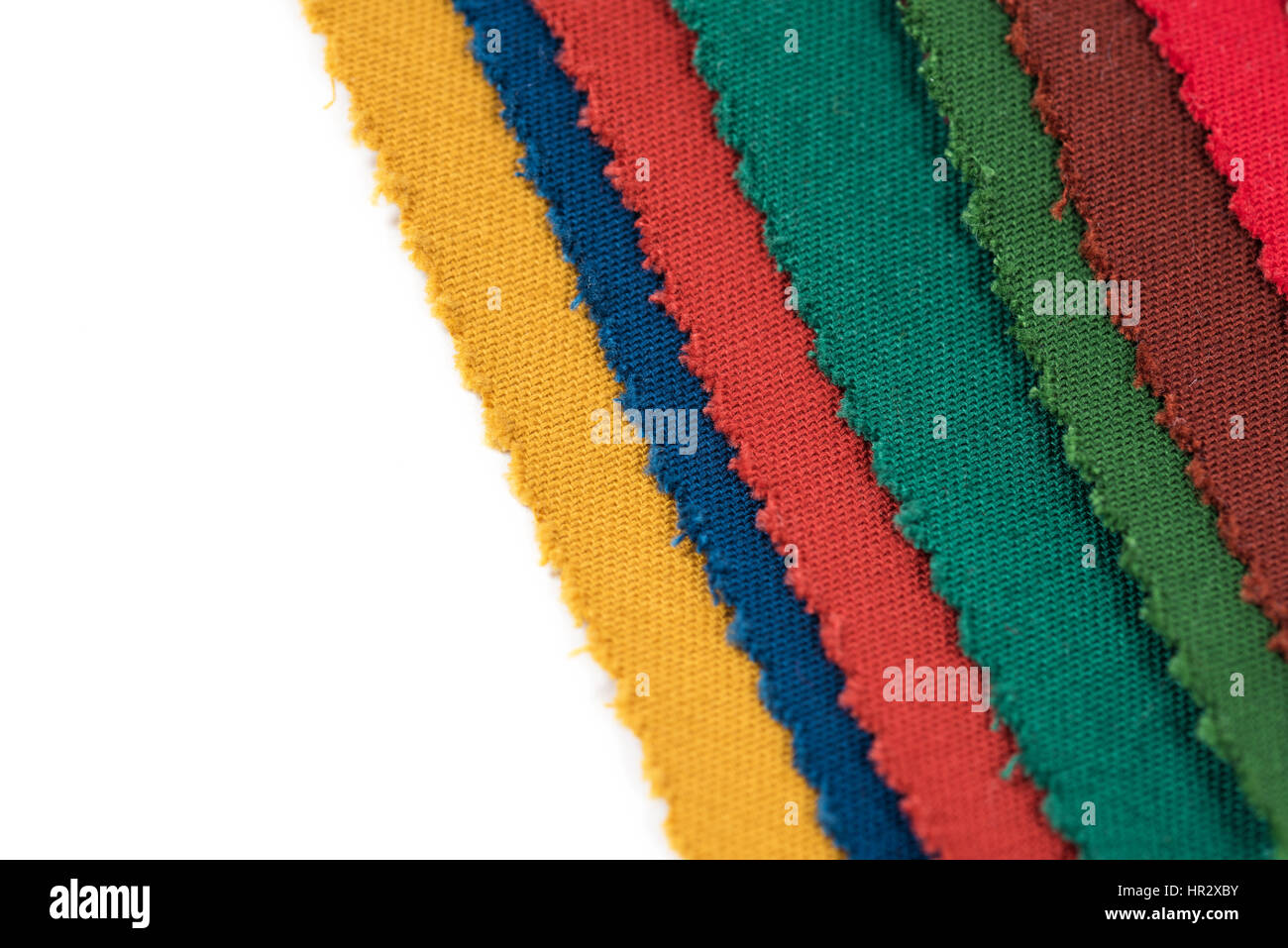 Closeup detail of multi color fabric texture samples Stock Photo - Alamy