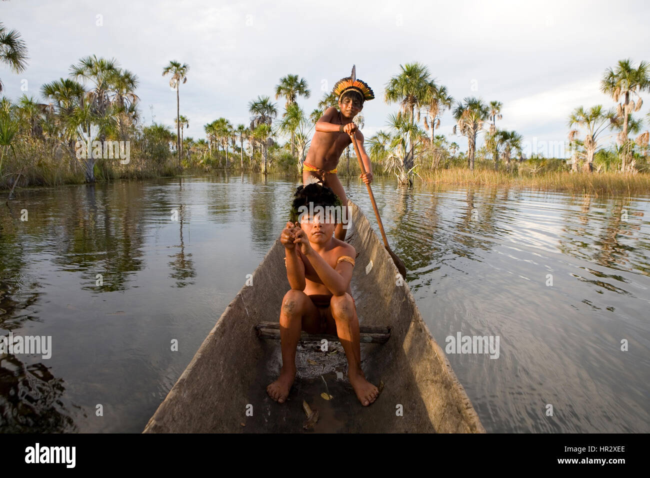 Native indians in the Amazone, brazil Stock Photo - Alamy