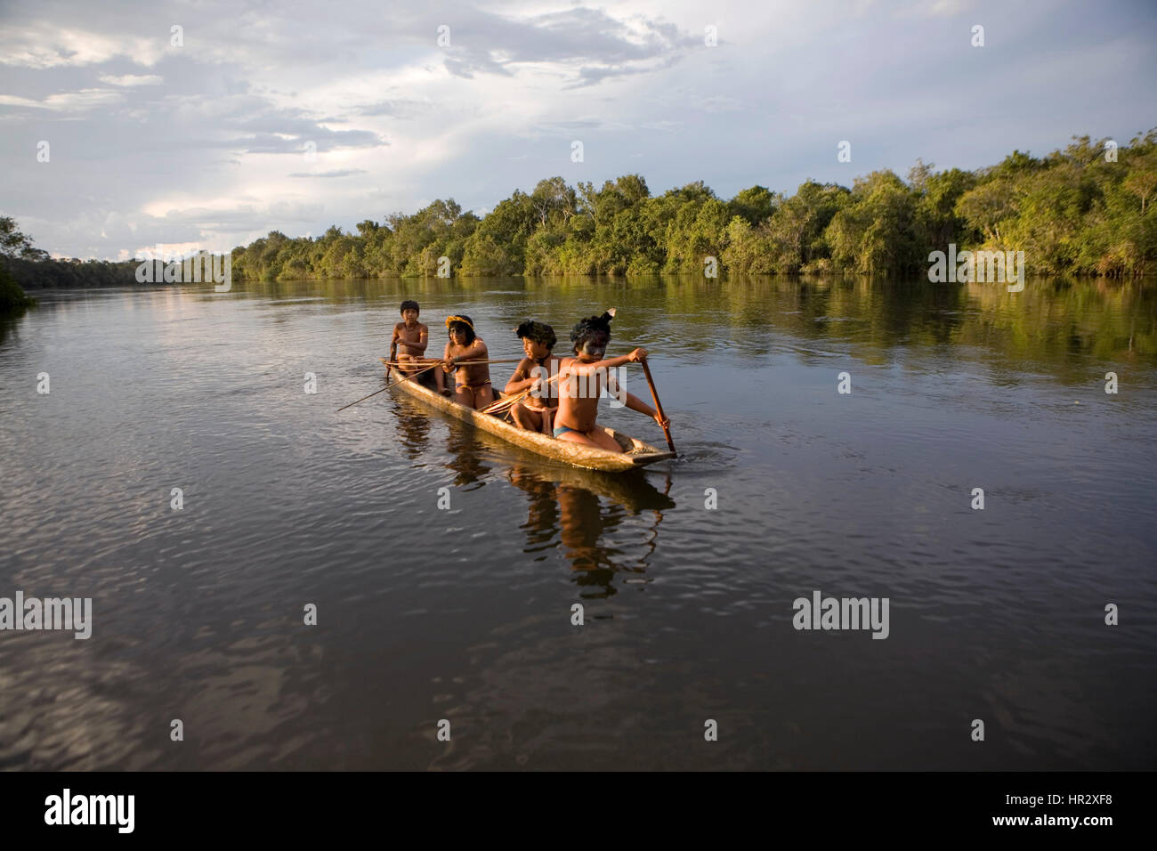 Native indians in the Amazone, brazil Stock Photo - Alamy