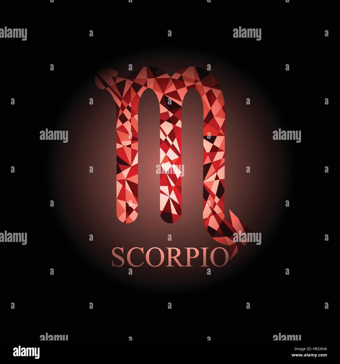 Dark Red polygonal Scorpio zodiac icon sign symbol vector illustration ...