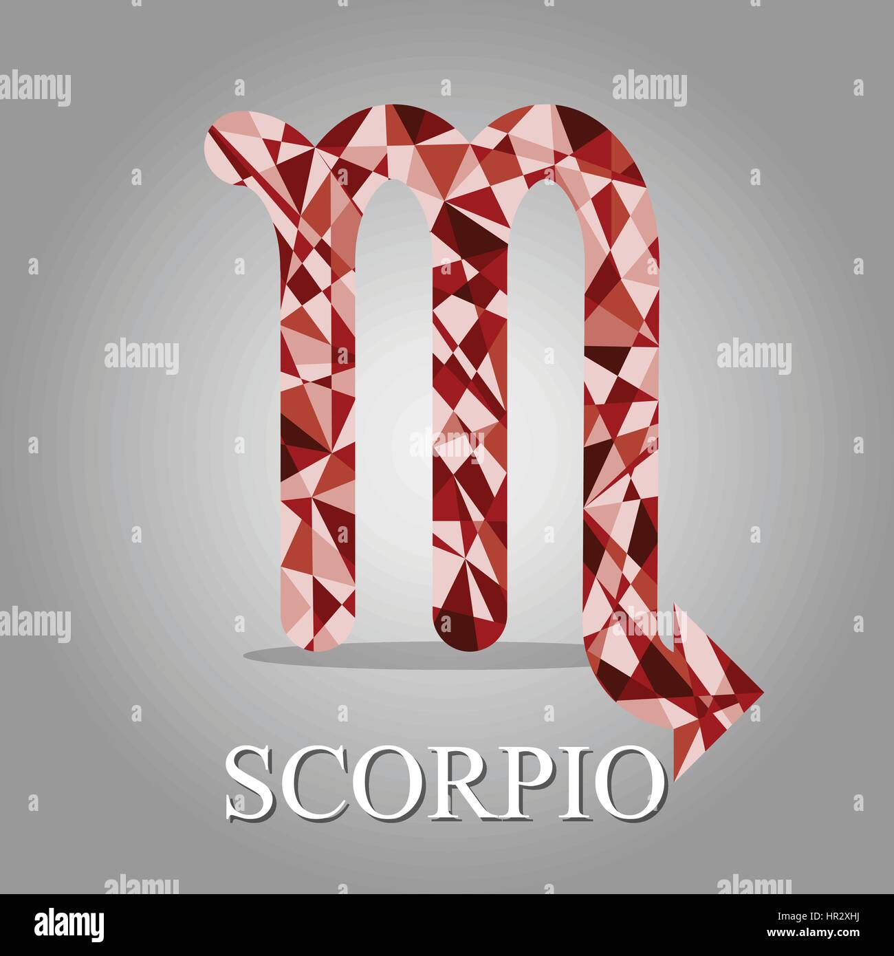 Dark Red polygonal Scorpio zodiac icon sign symbol vector illustration ...