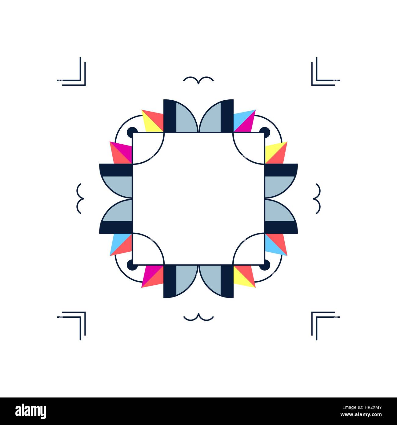 Trendy card frame style design. Abstract geometric elements. Layout ...