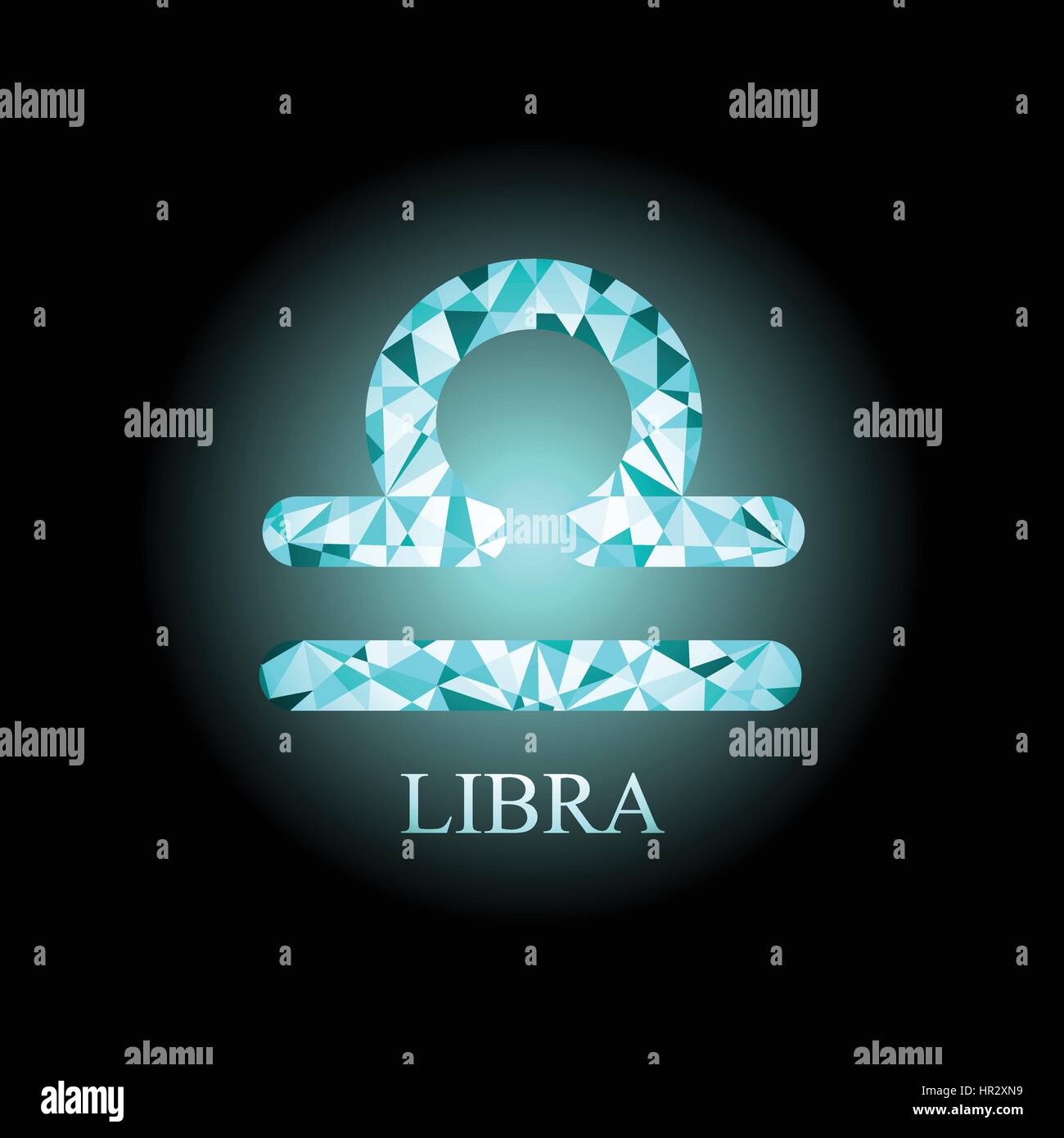 Light Blue polygonal Libra zodiac icon sign symbol vector illustration ...