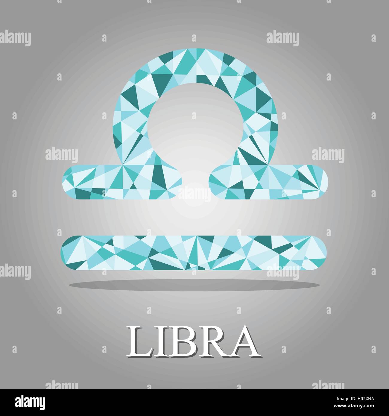 Light Blue polygonal Libra zodiac icon sign symbol vector illustration ...
