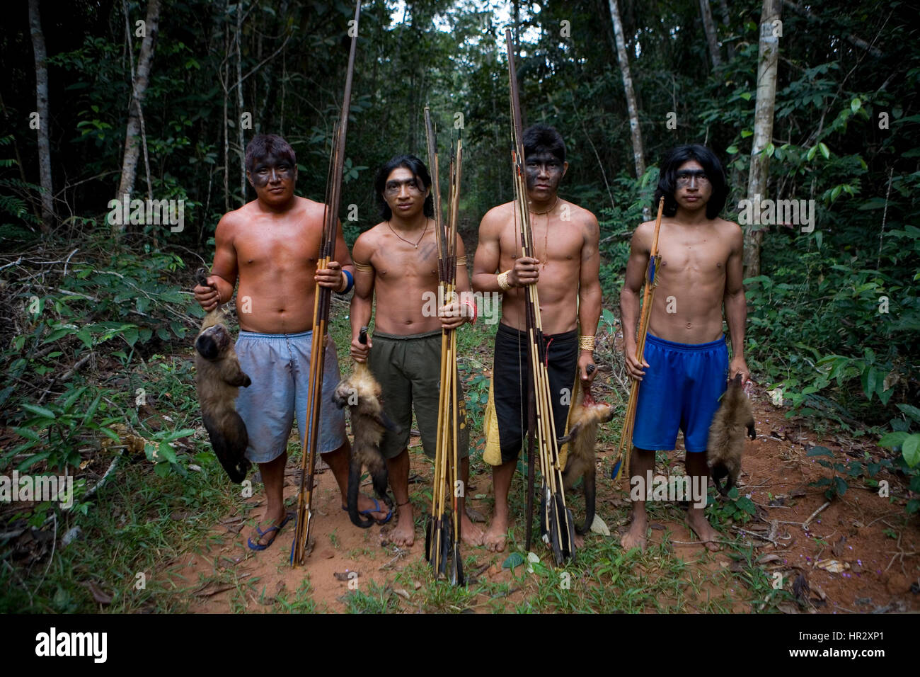 Native indians in the Amazone, brazil Stock Photo - Alamy