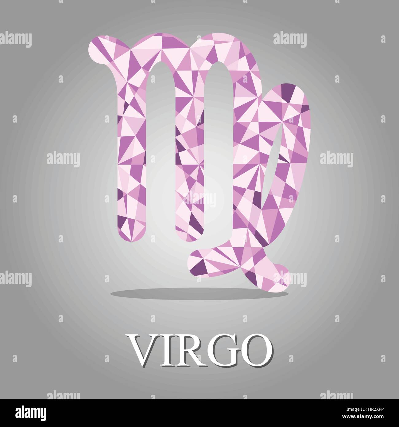 Light Pink polygonal Virgo zodiac icon sign symbol vector illustration ...
