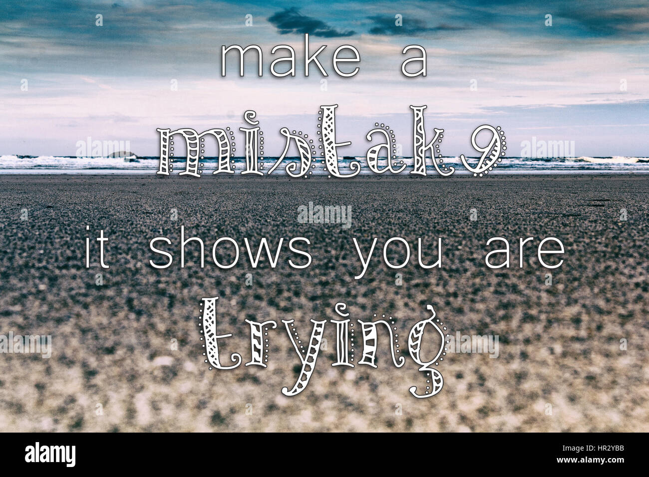 Inspirational motivational quote on a retro style background Stock ...