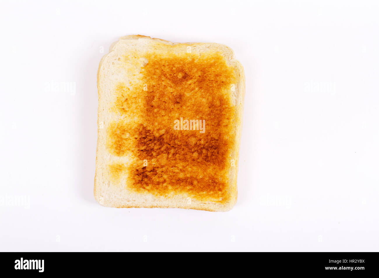 Slice of toast on a white background. Lay Flat Stock Photo - Alamy