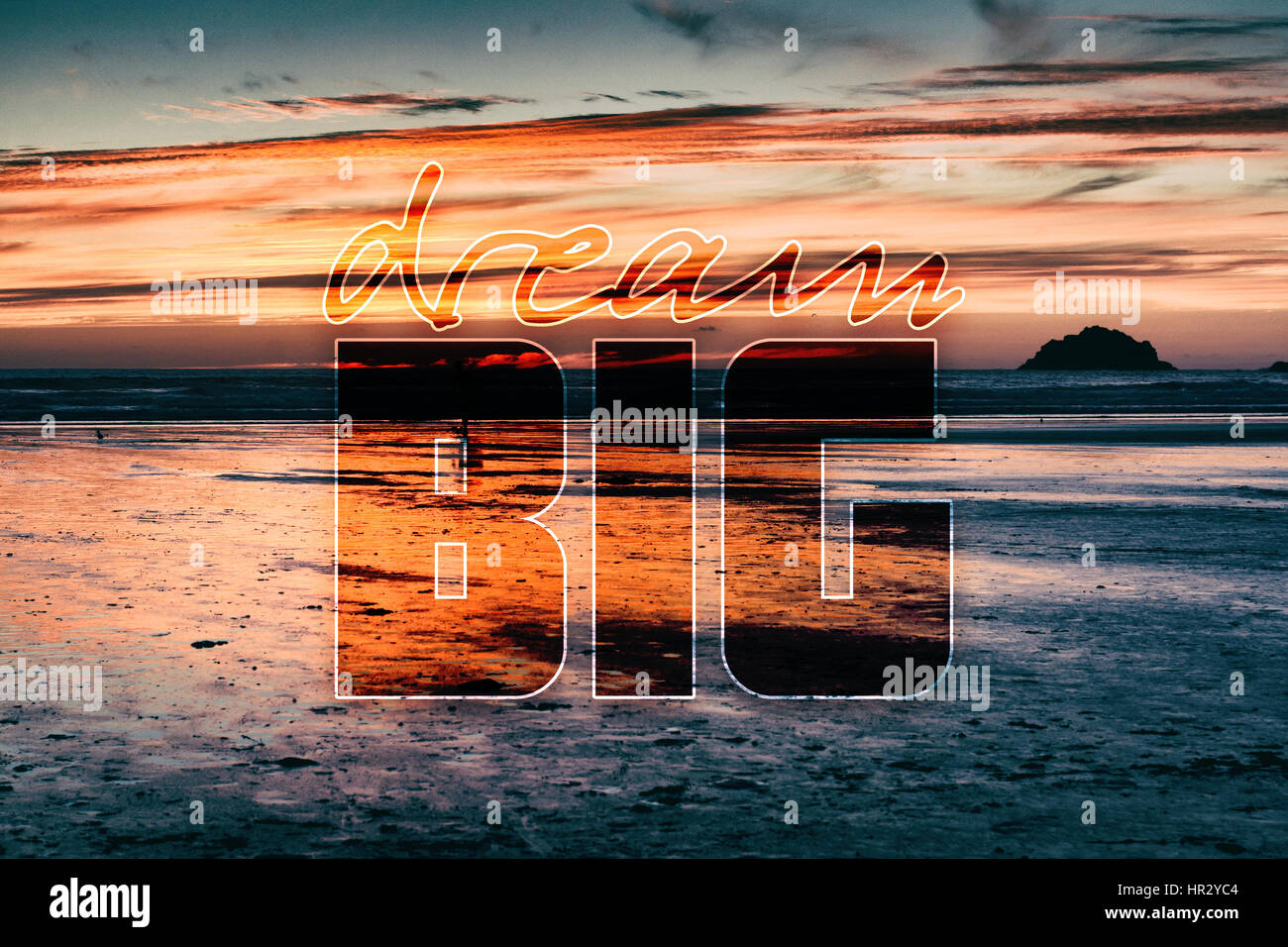 Inspirational motivational quote on a retro style background Stock ...