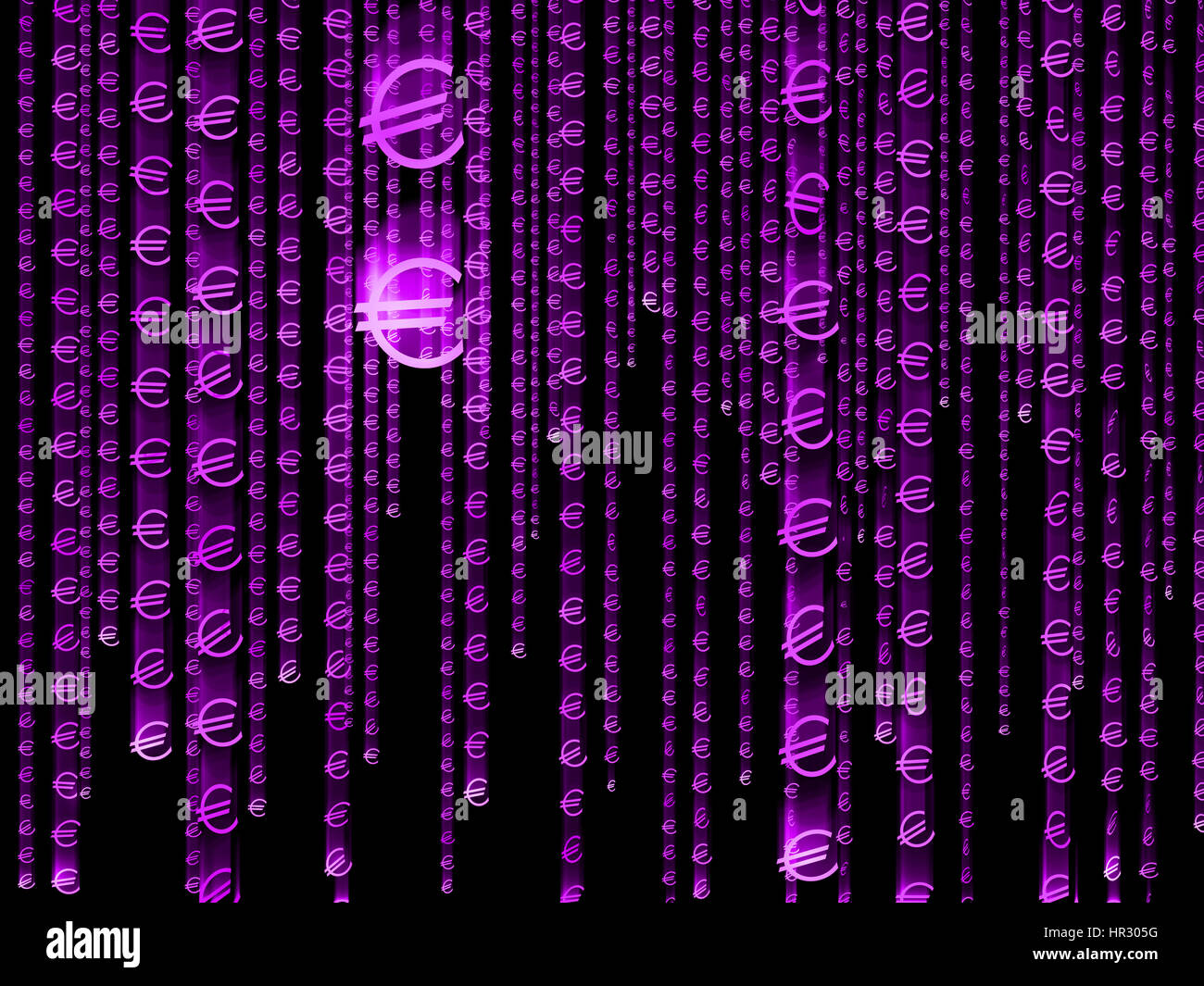 moving purple euro signs (3d illustration Stock Photo - Alamy