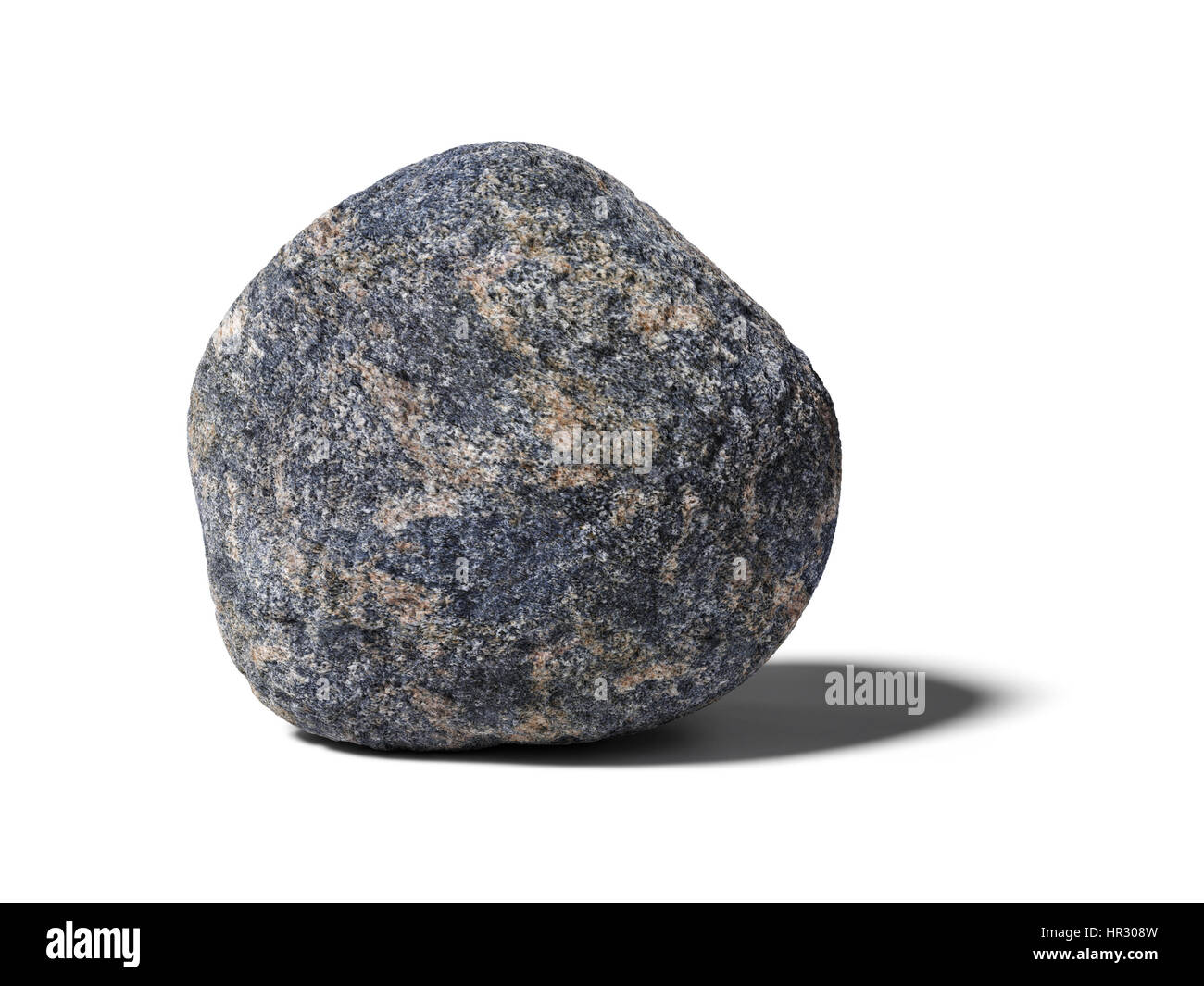 natural rounded stone isolated on white background Stock Photo - Alamy
