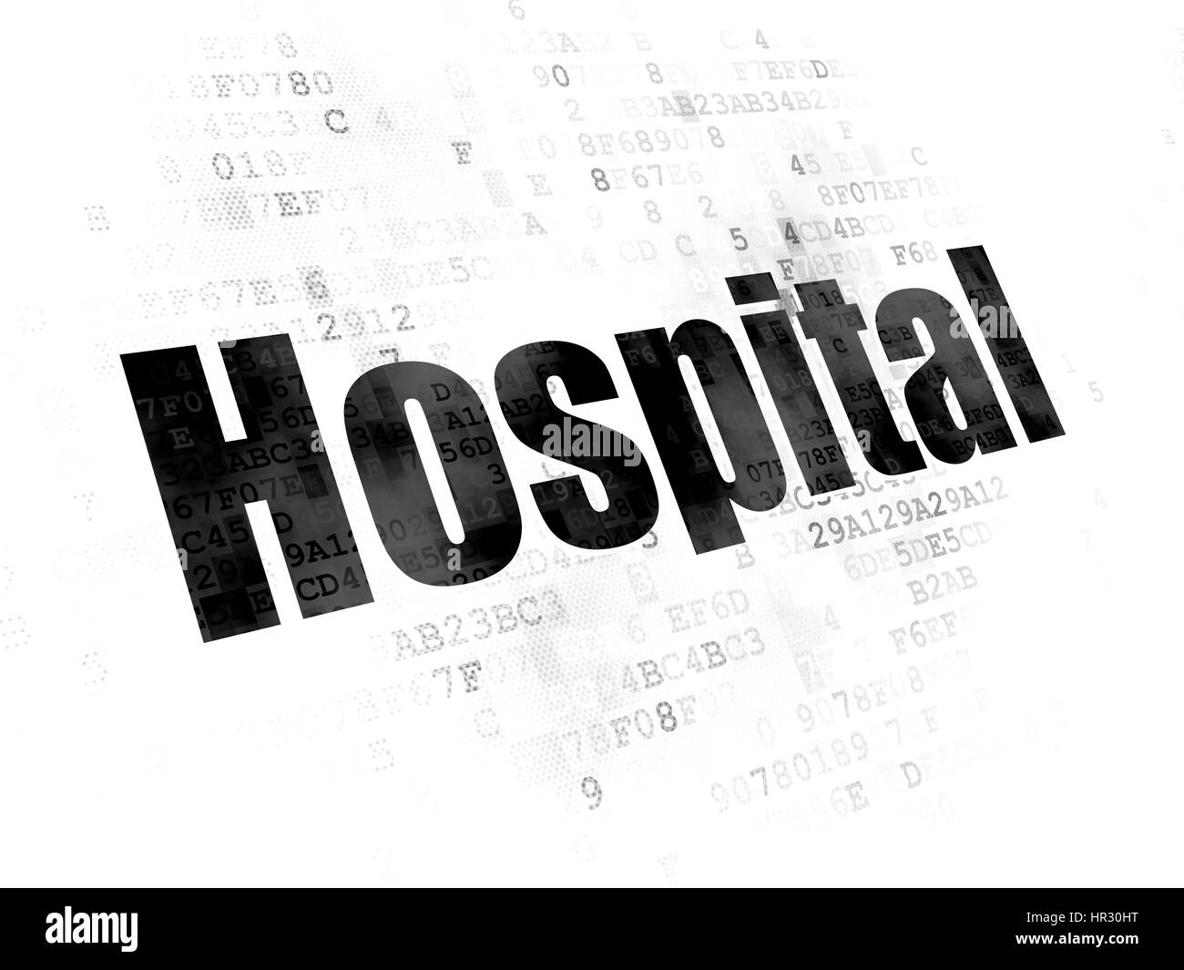 Healthcare concept: Hospital on Digital background Stock Photo - Alamy