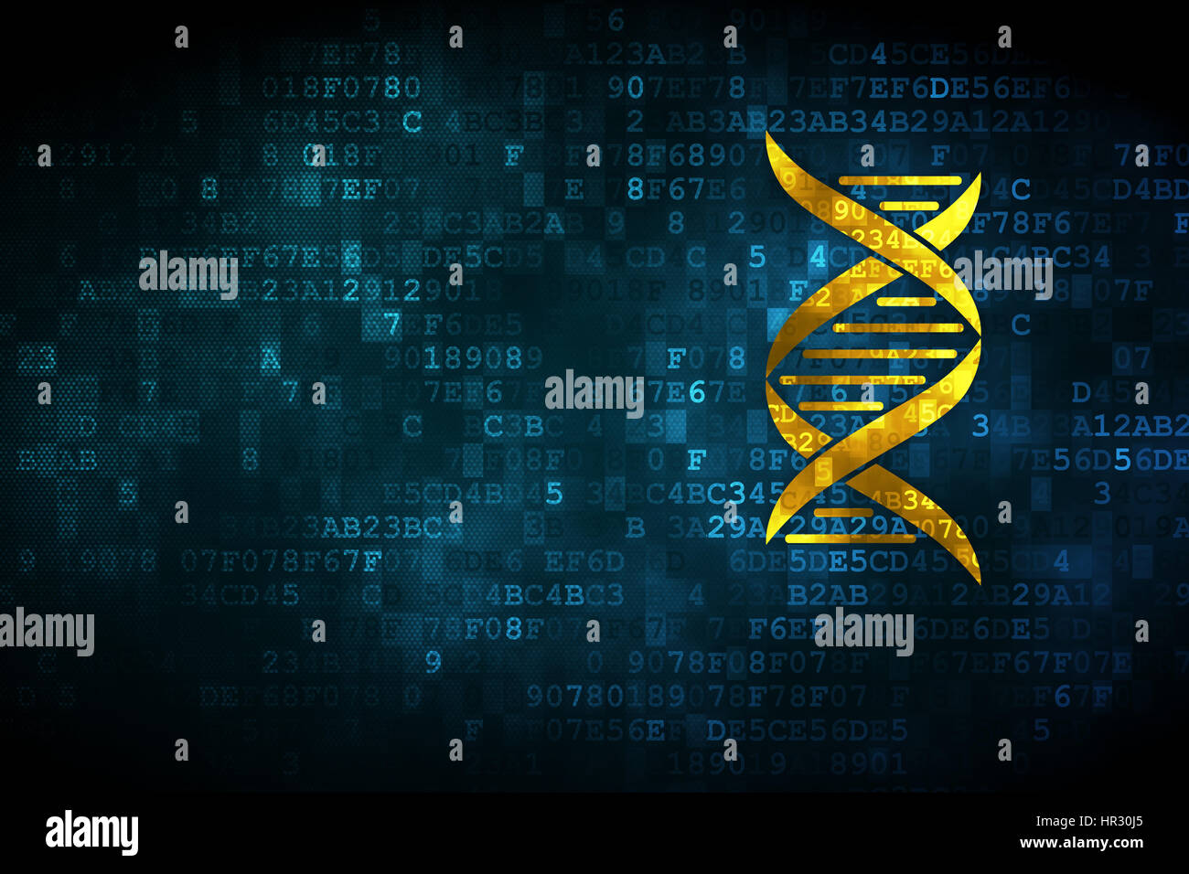 Science concept: DNA on digital background Stock Photo - Alamy