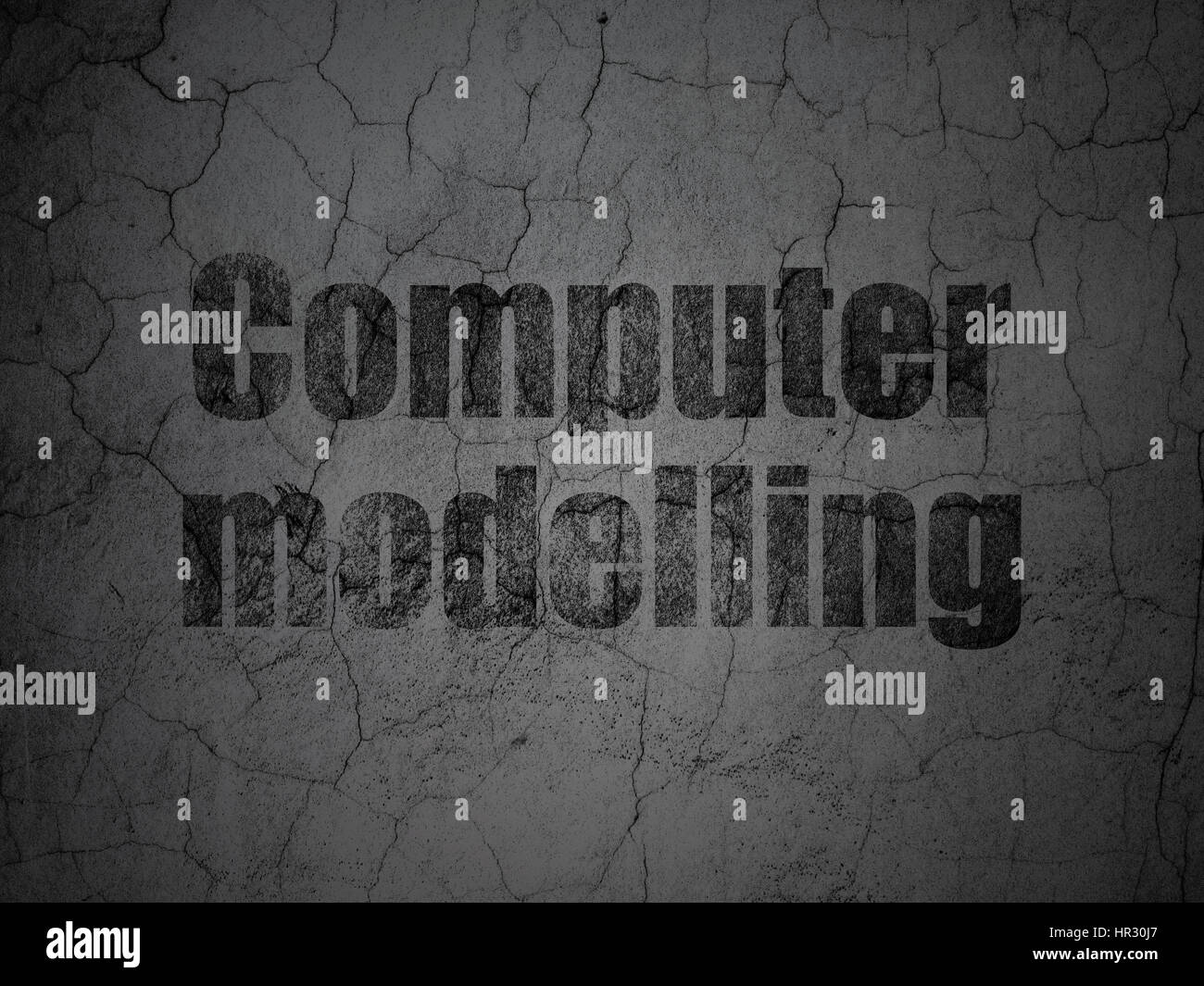 Science concept: Computer Modelling on grunge wall background Stock ...