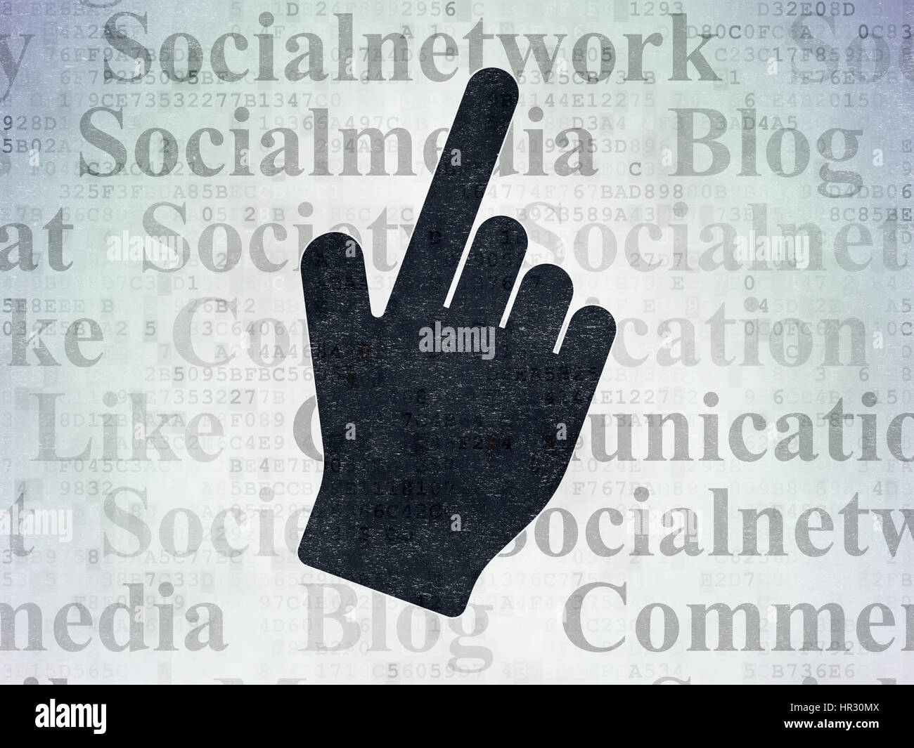 Social media concept: Mouse Cursor on Digital Data Paper background Stock Photo - Alamy