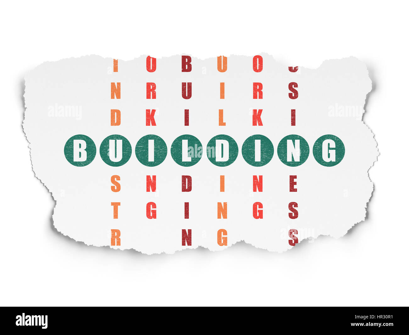 Constructing concept: Building in Crossword Puzzle Stock Photo - Alamy