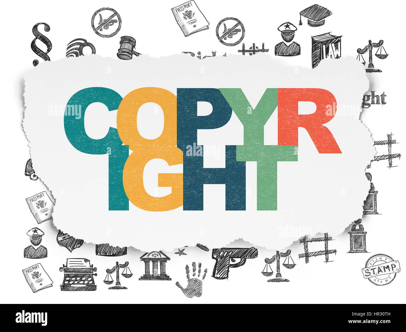 Law concept: Copyright on Torn Paper background Stock Photo - Alamy