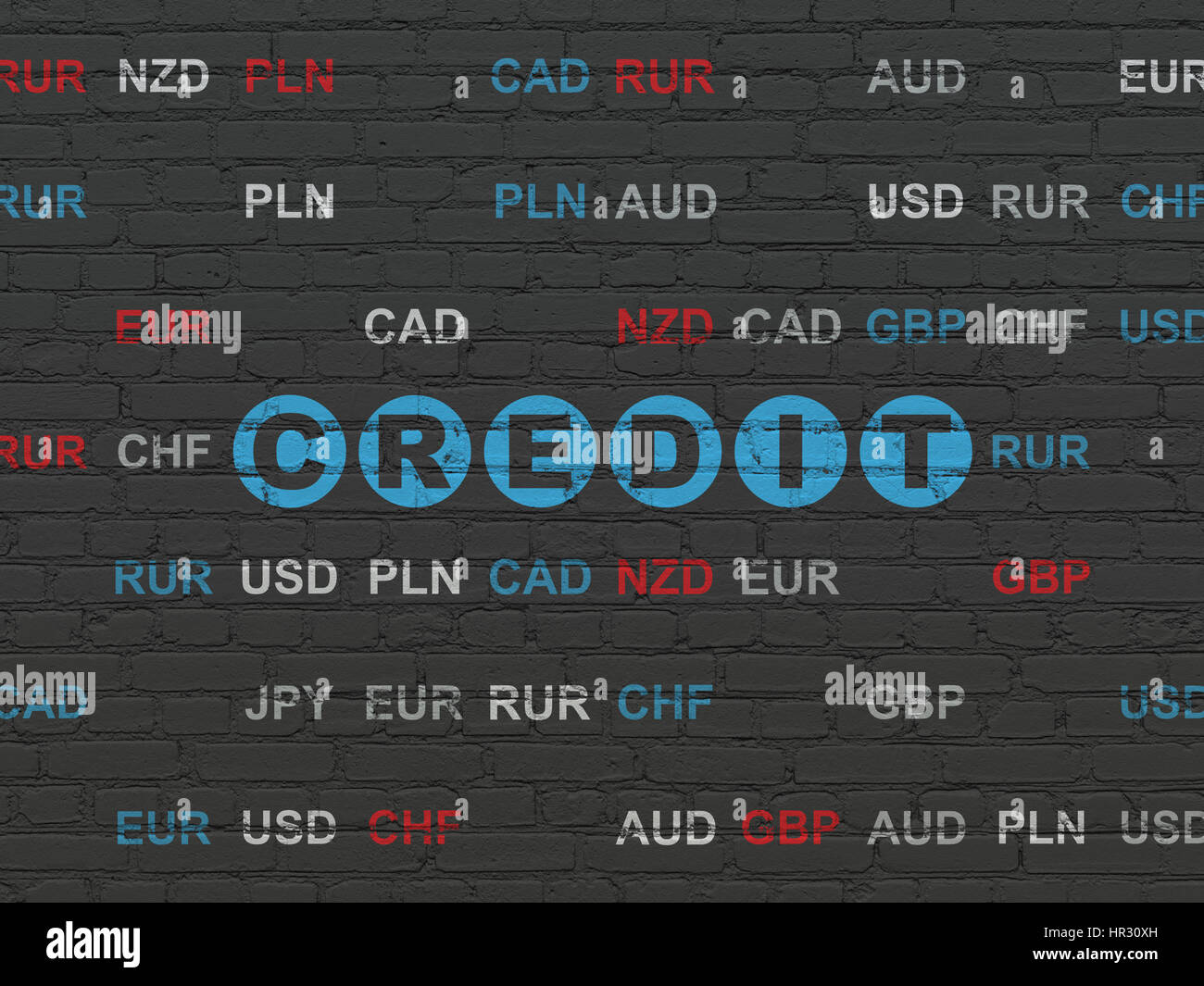 Banking concept: Credit on wall background Stock Photo - Alamy