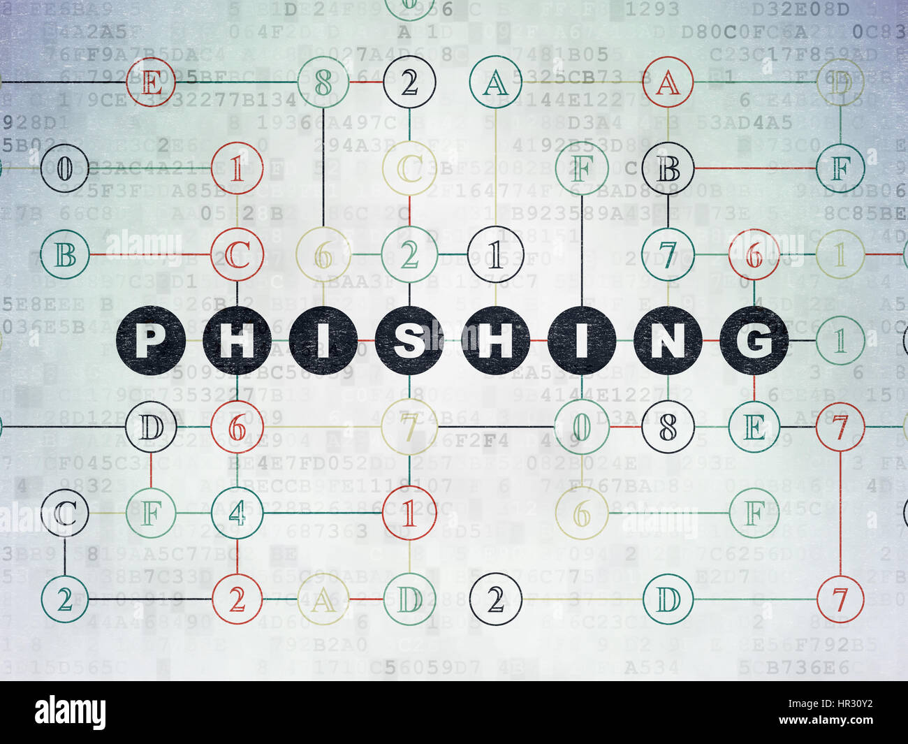 Safety concept: Phishing on Digital Data Paper background Stock Photo ...