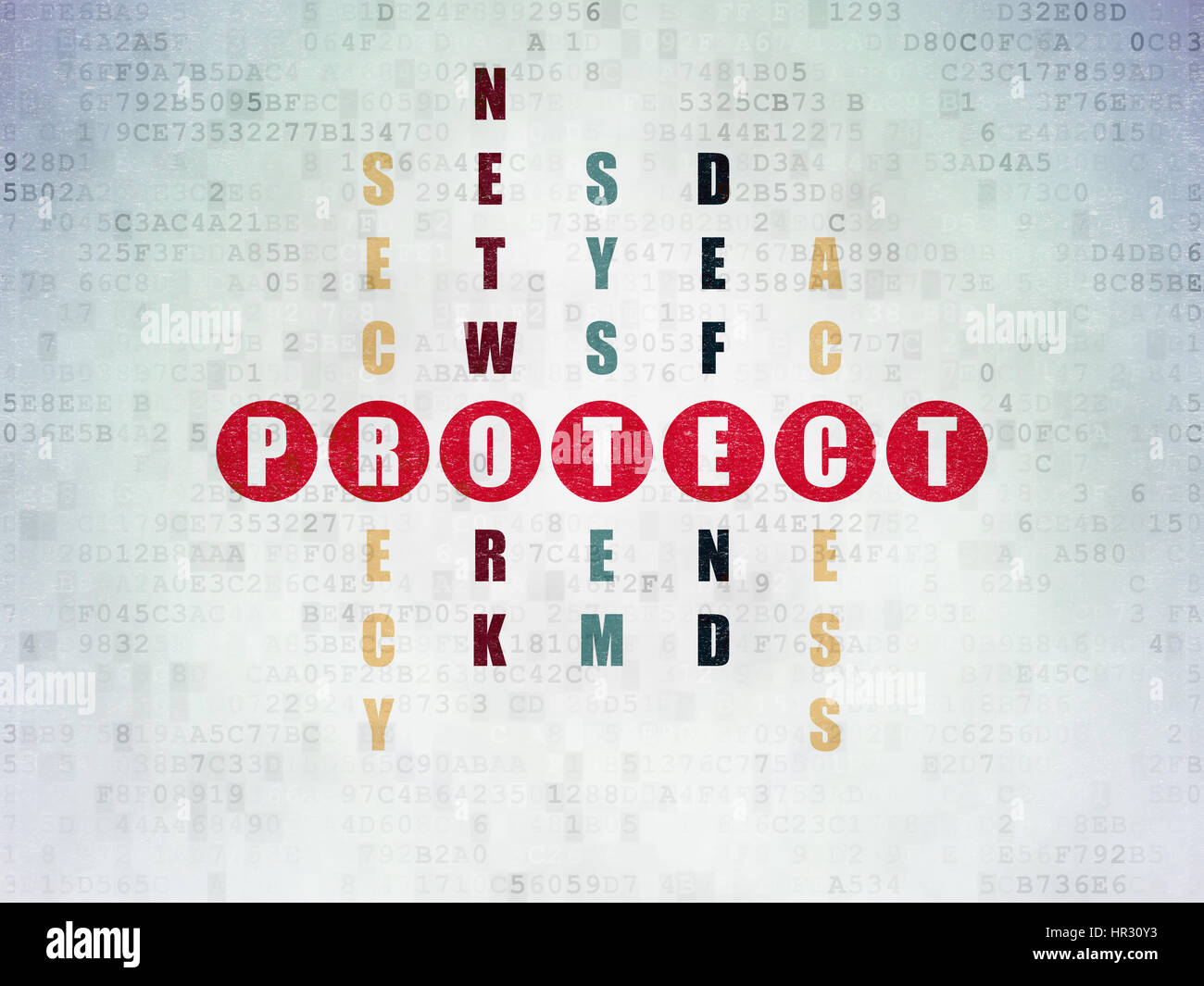 Privacy concept: Protect in Crossword Puzzle Stock Photo - Alamy