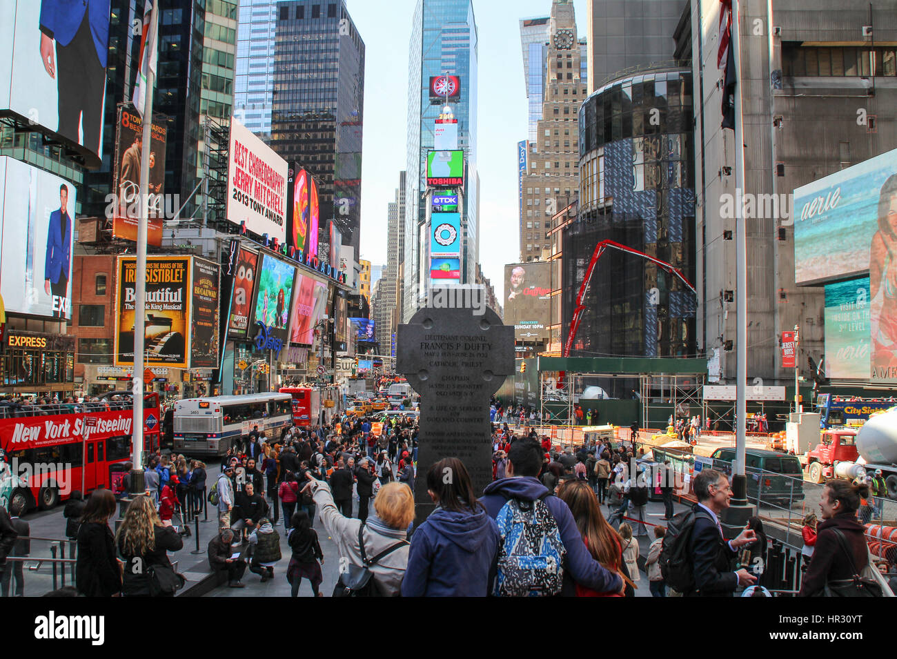 NEW YORK, USA - April 25, 2014: Times Square, featured with Broadway ...
