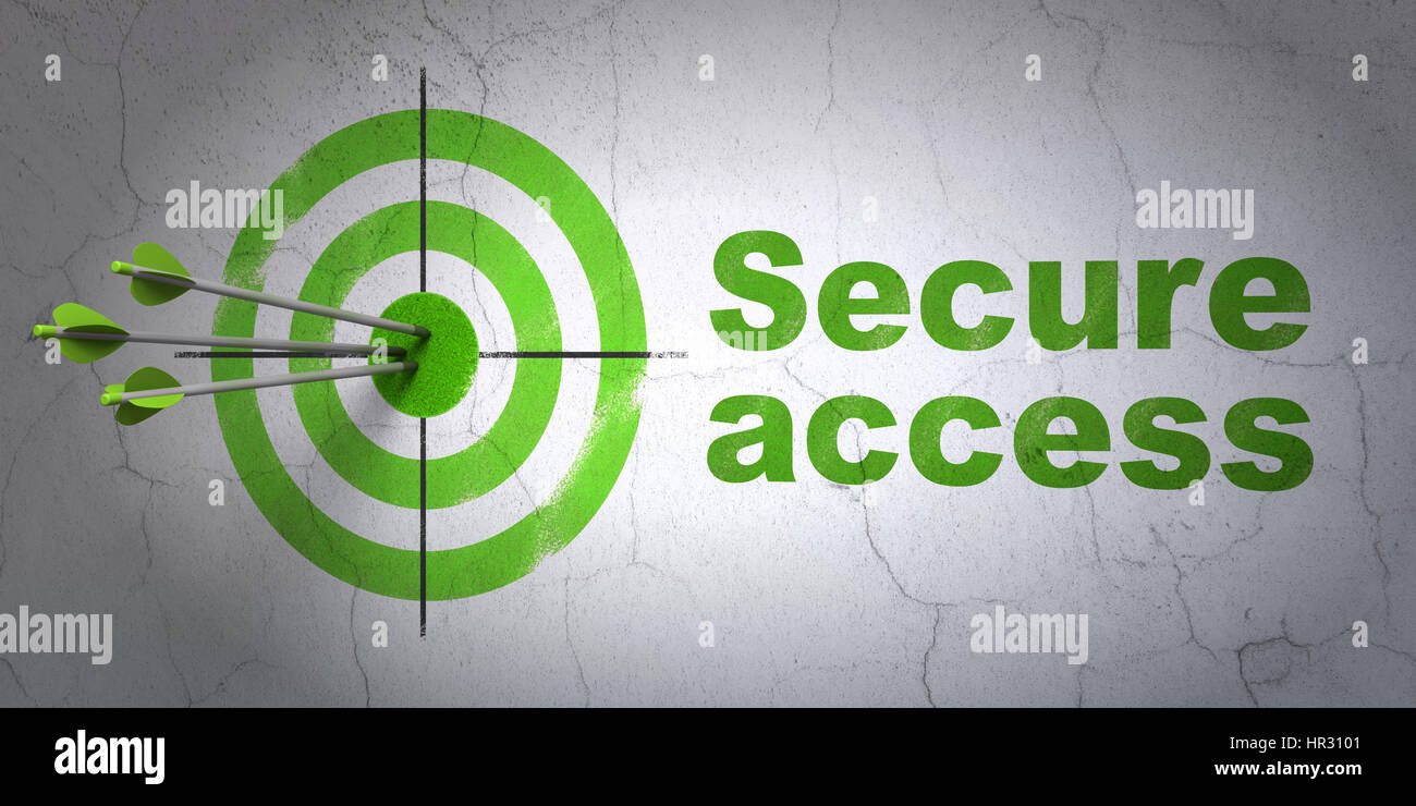 Security concept: target and Secure Access on wall background Stock ...