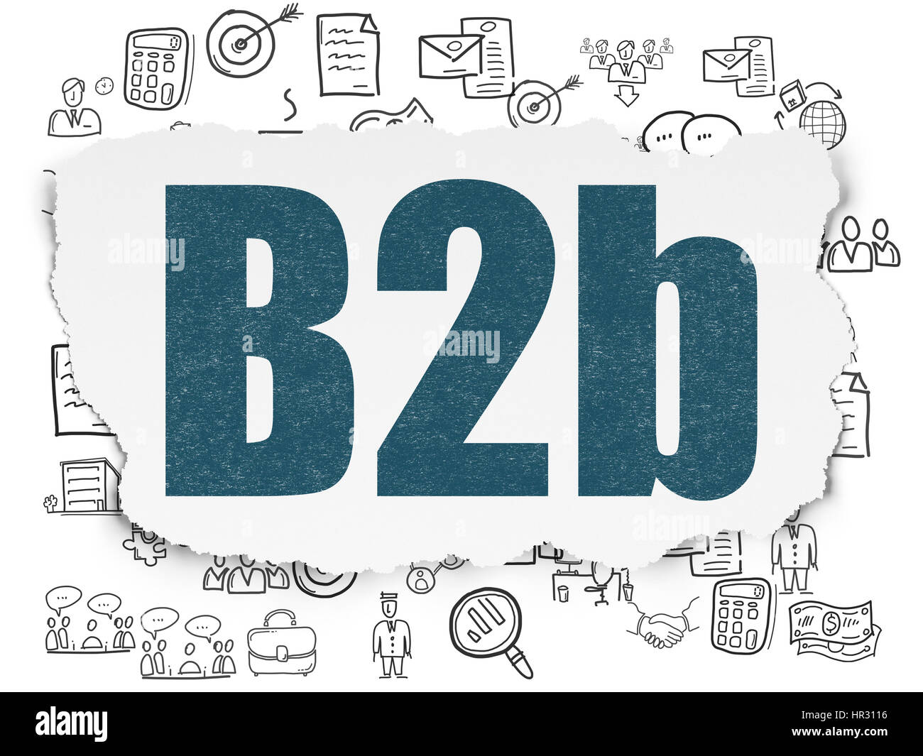 Finance concept: B2b on Torn Paper background Stock Photo - Alamy
