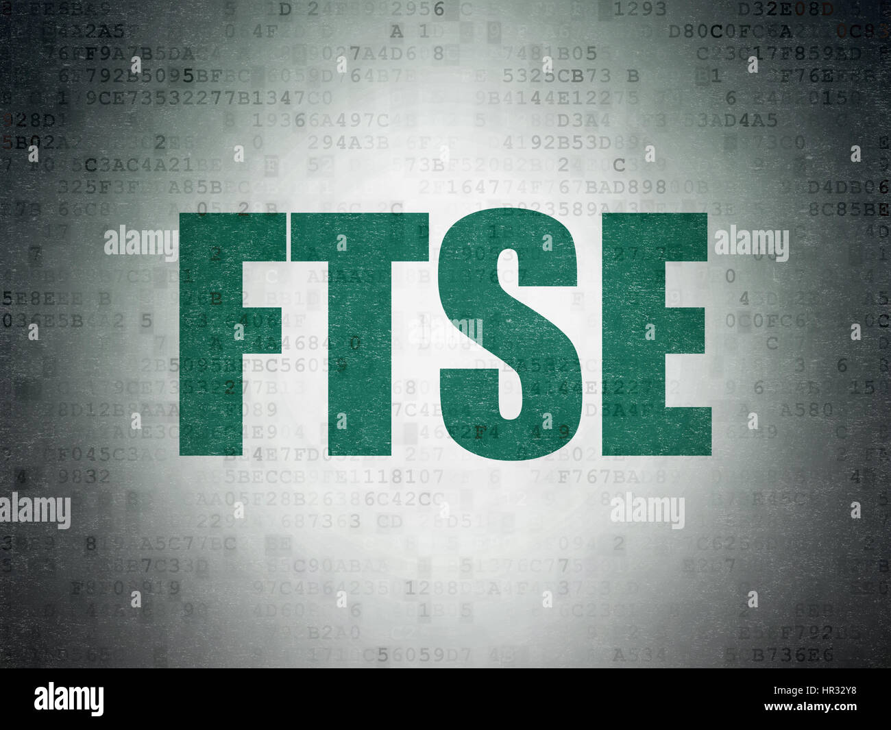 Stock market indexes concept: FTSE on Digital Data Paper background ...
