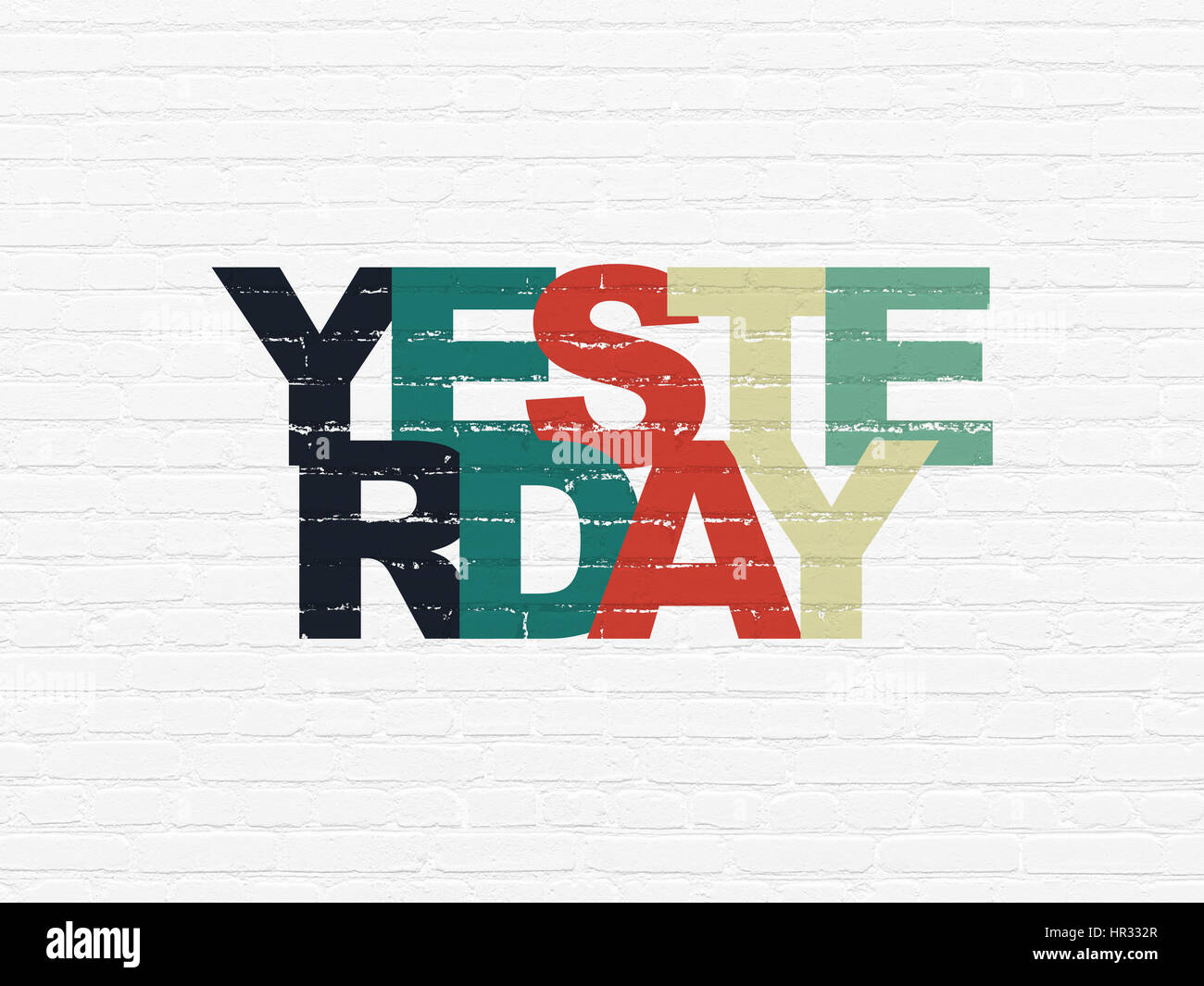 Time concept: Yesterday on wall background Stock Photo - Alamy
