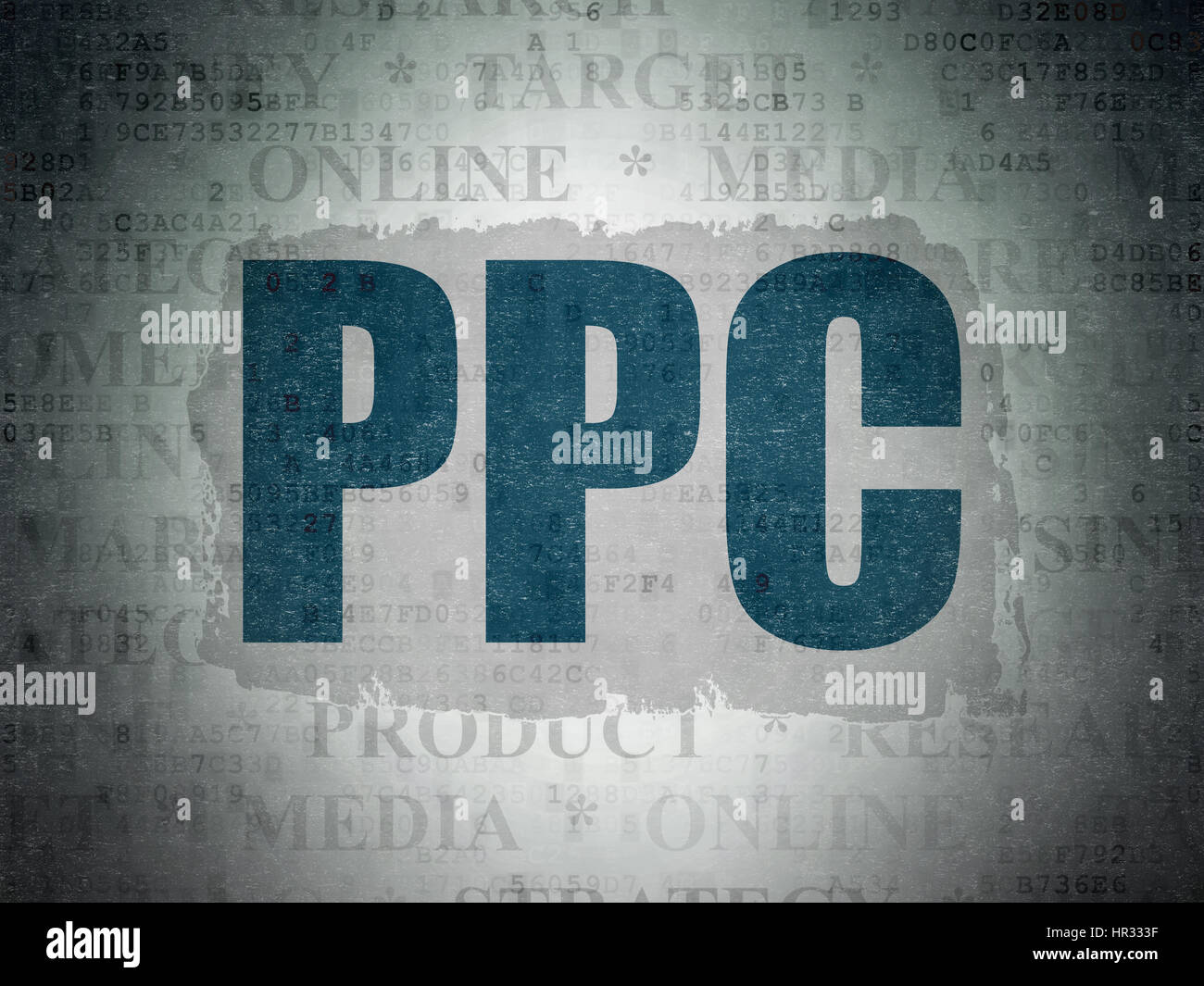 Advertising concept: PPC on Digital Data Paper background Stock Photo ...