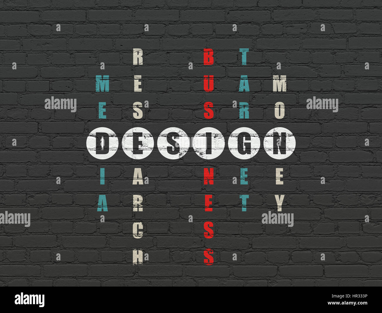 Marketing concept: Design in Crossword Puzzle Stock Photo - Alamy