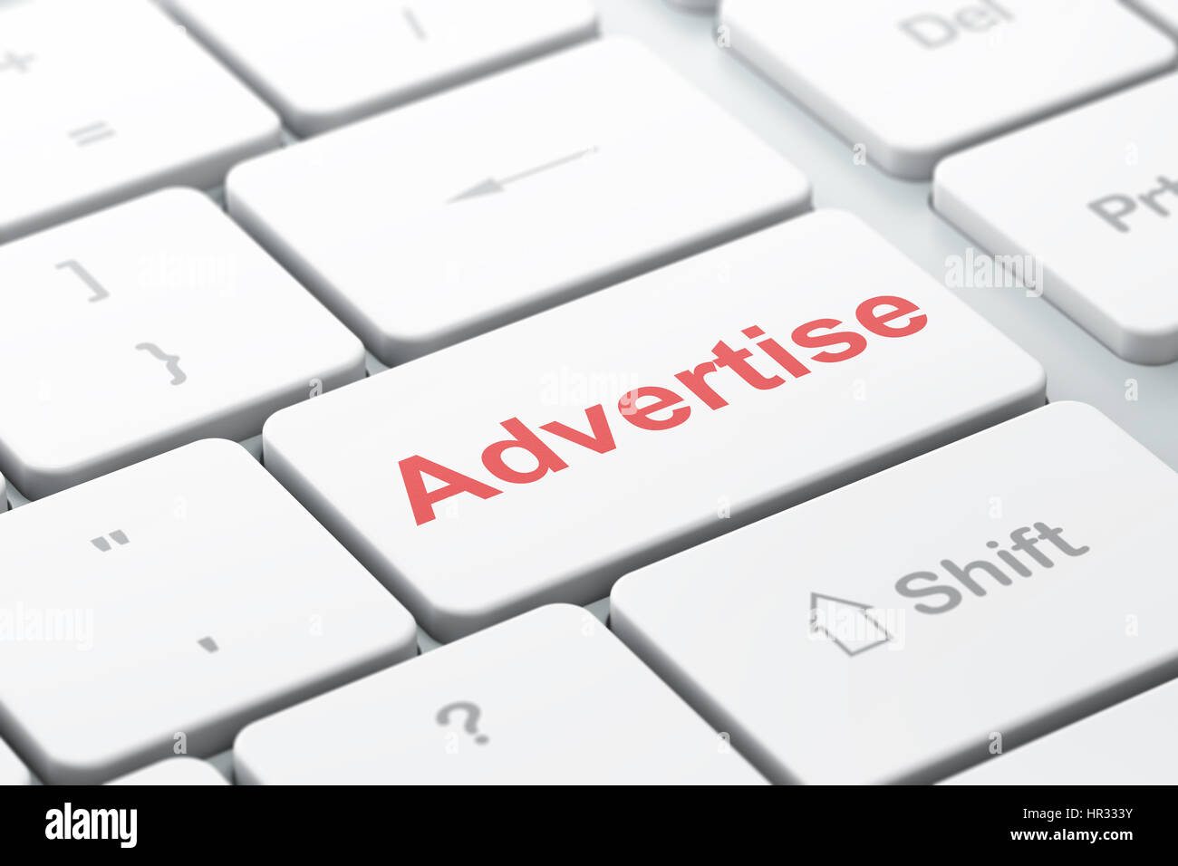 Advertising concept: Advertise on computer keyboard background Stock ...
