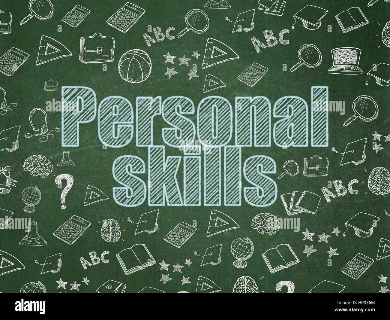 Education concept: Personal Skills on School board background Stock ...