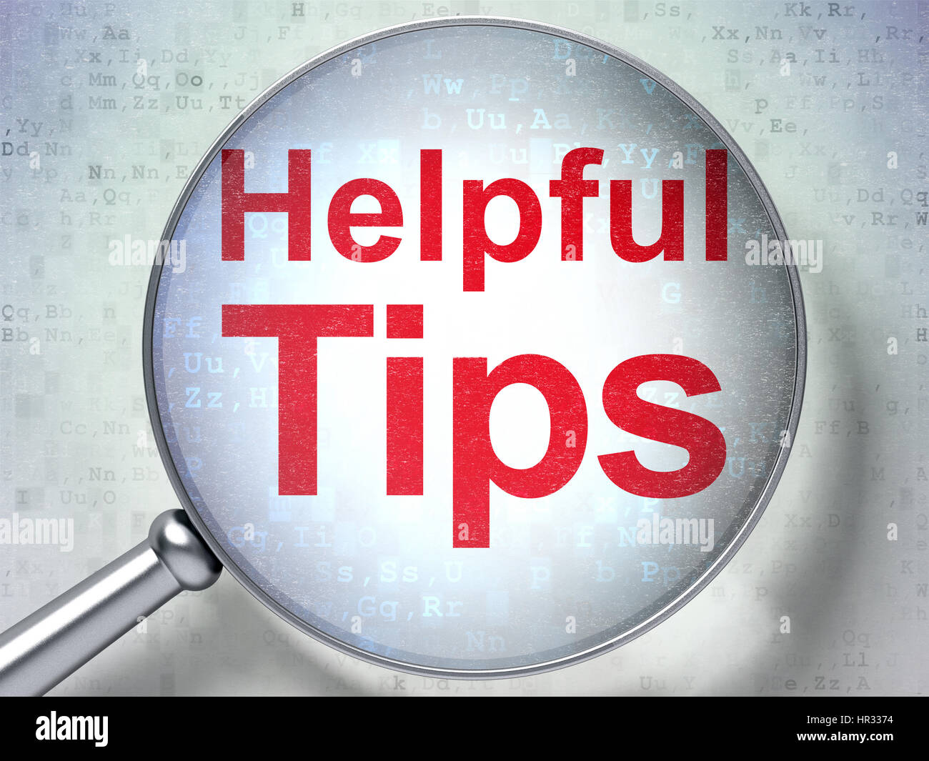 Learning concept: Helpful Tips with optical glass Stock Photo - Alamy