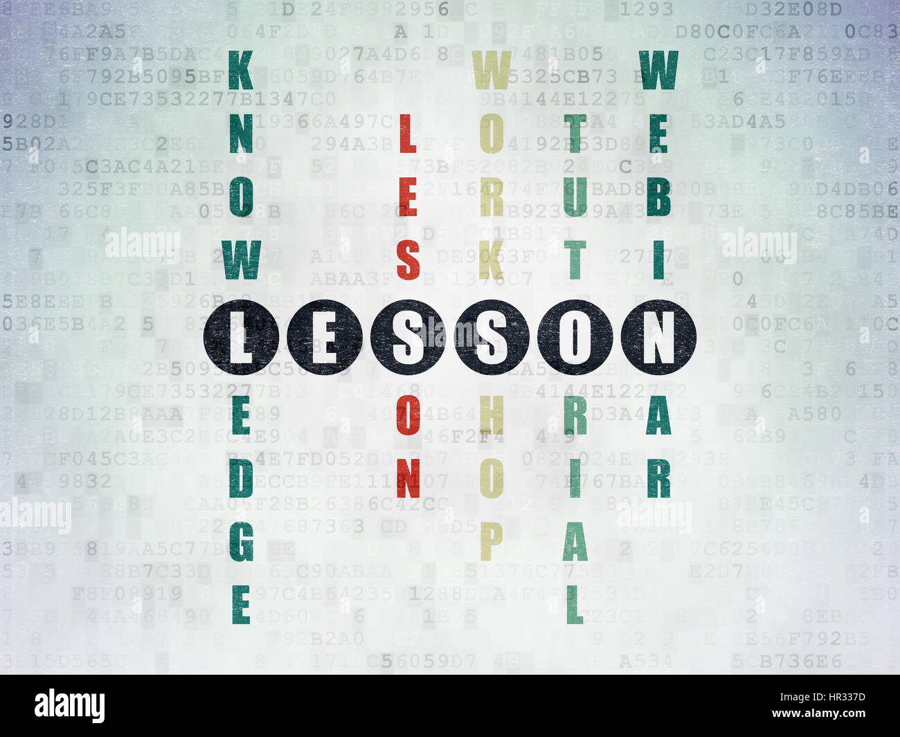 Learning concept: Lesson in Crossword Puzzle Stock Photo - Alamy