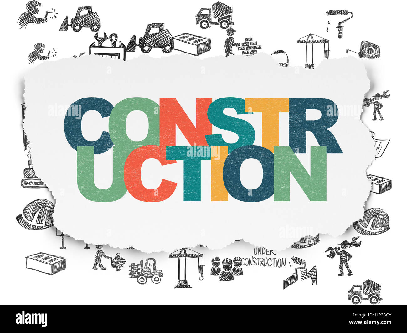 Construction concept: Construction on Torn Paper background Stock Photo ...