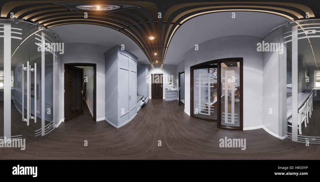 3d illustration hall interior design in classic style. Render is made ...