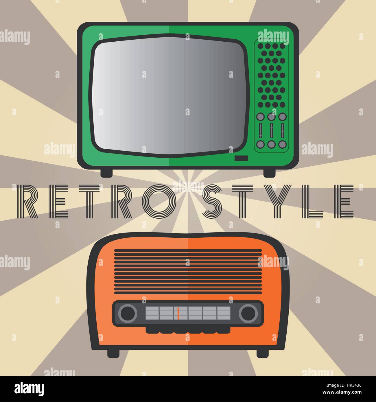 Vintage retro television icons Stock Vector Images - Alamy