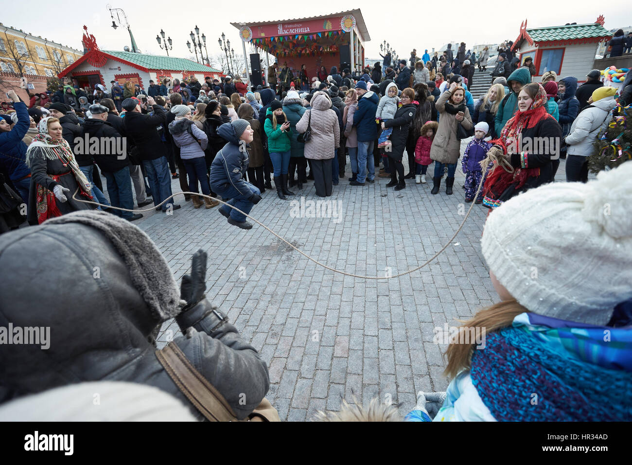 Moscow, Russia. 26th Feb, 2017. People play active games during the ...