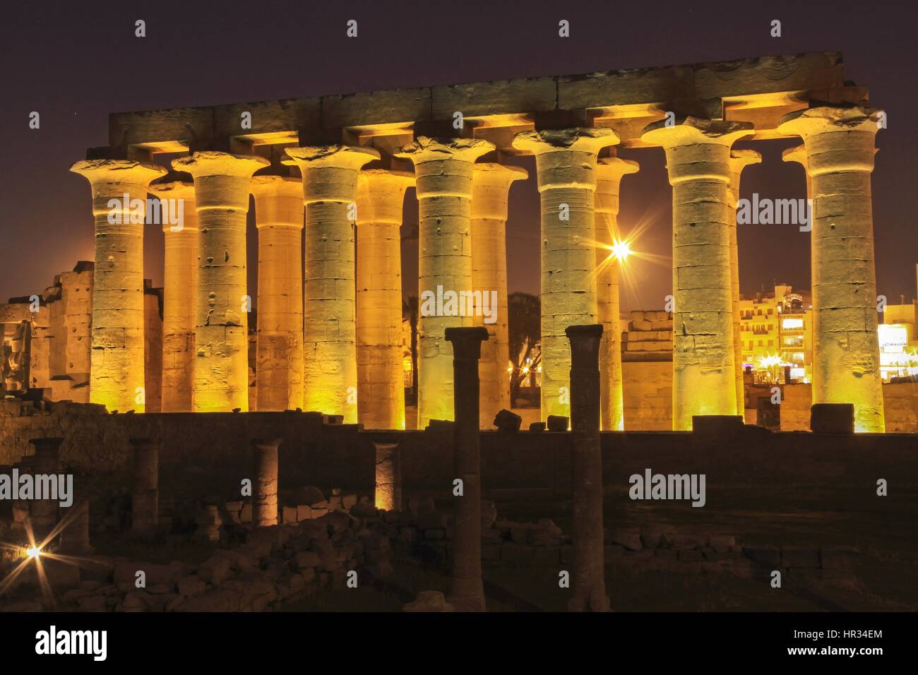 Ancient Luxor Temple Ruins Facade Exterior Vertical Columns Famous ...