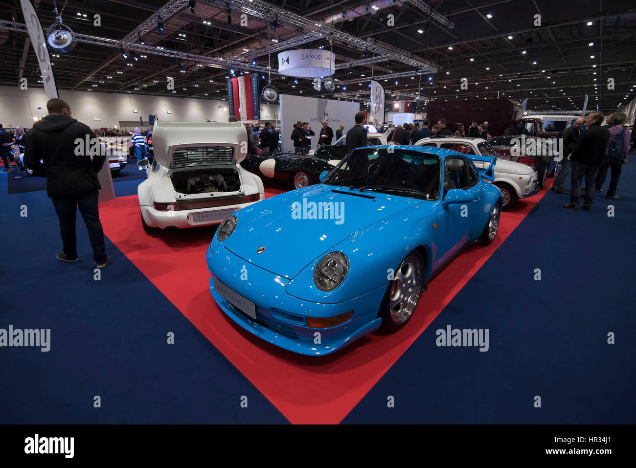 London, UK. 26th Feb, 2017. Vintage sports cars are displayed at the ...