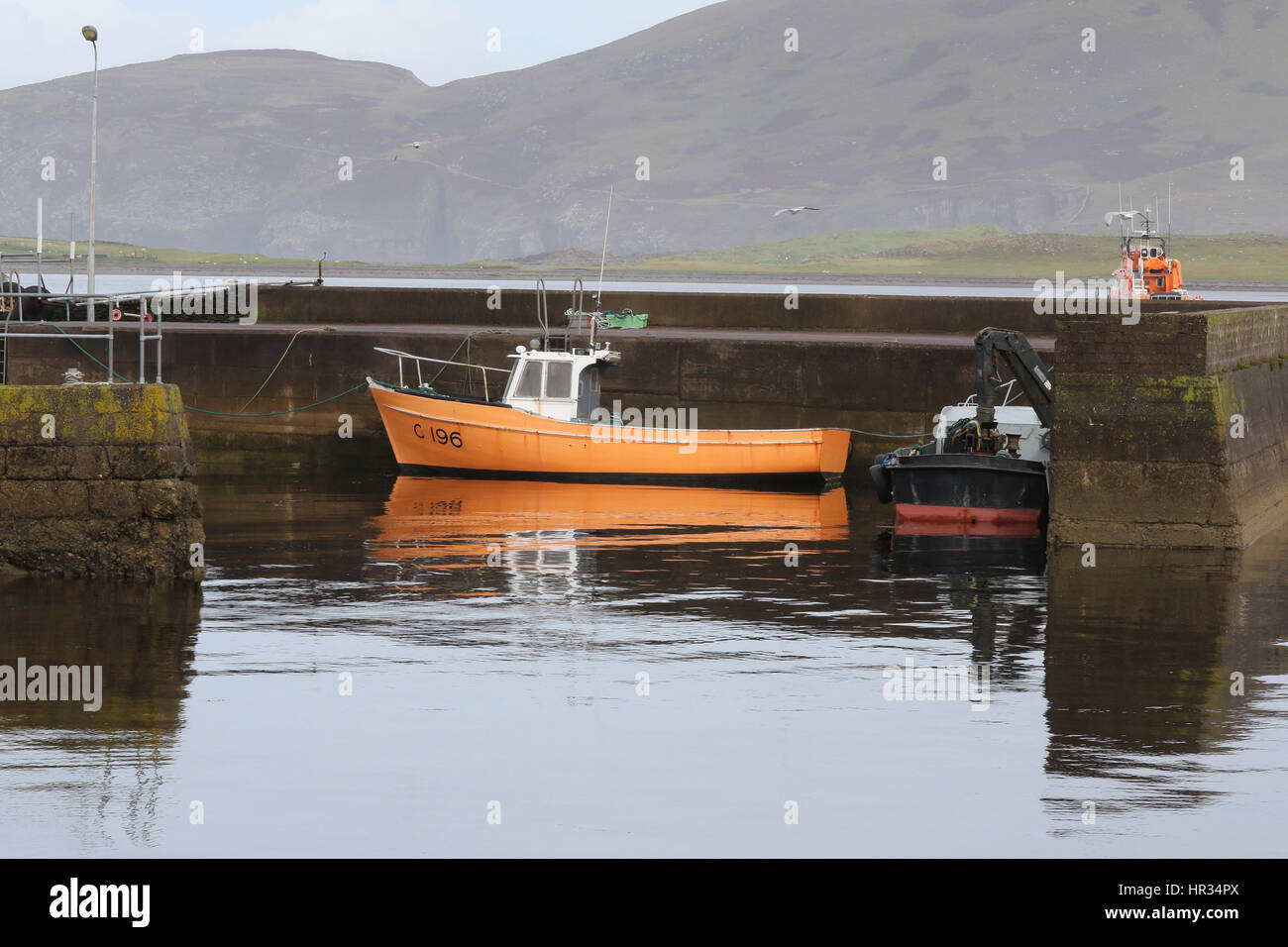 The harbour at Knightstown, Valentia Island, County Kerry, Ireland ...