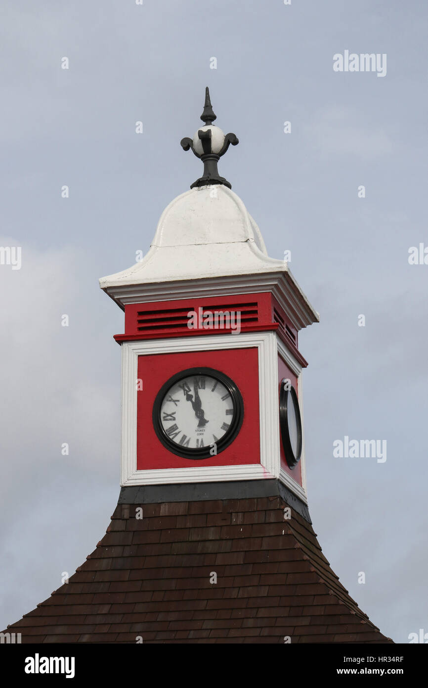 The clock tower at the harbour in Knightstown, Valentia Island, County ...
