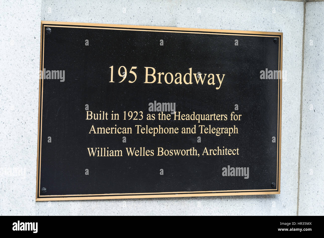 195 Broadway AT&T headquarters., architectural details Stock Photo - Alamy
