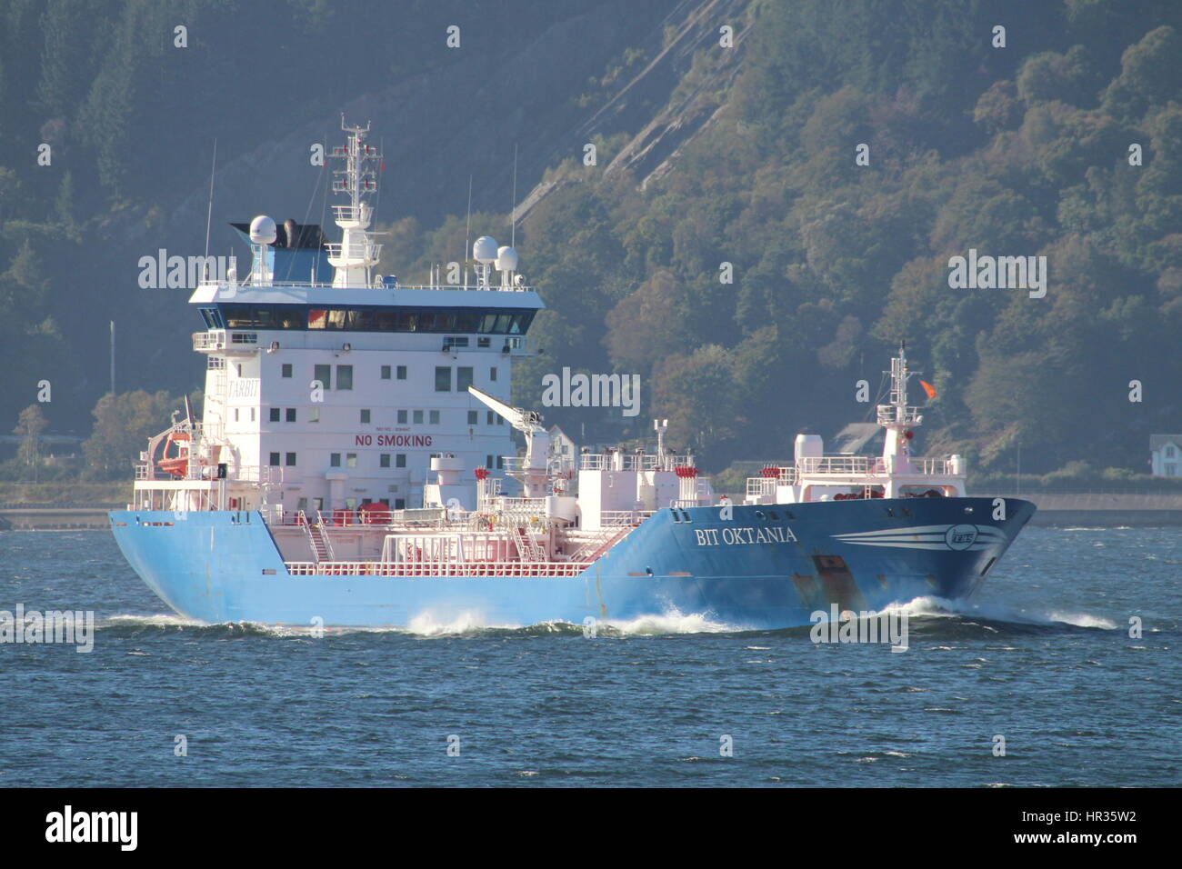 The chemical tanker BIT Oktania passing Cloch Point on the Firth of ...
