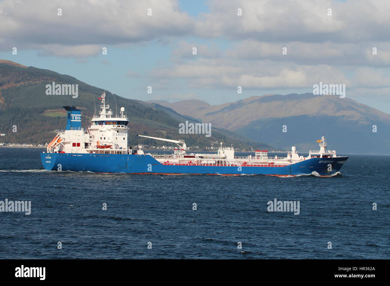 The chemical tanker BIT Oktania passing Cloch Point on the Firth of ...