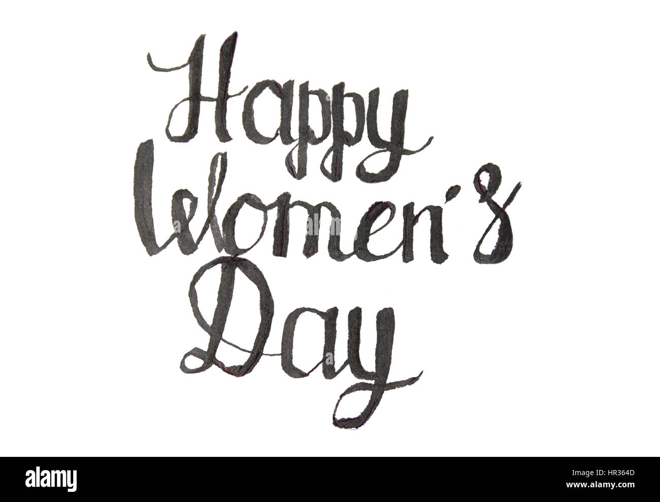 Happy womens day calligraphy note on a paper Stock Photo - Alamy