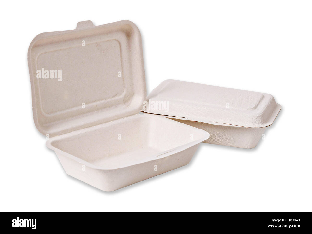 Natural plant fiber food box isolated on white background, Saved ...